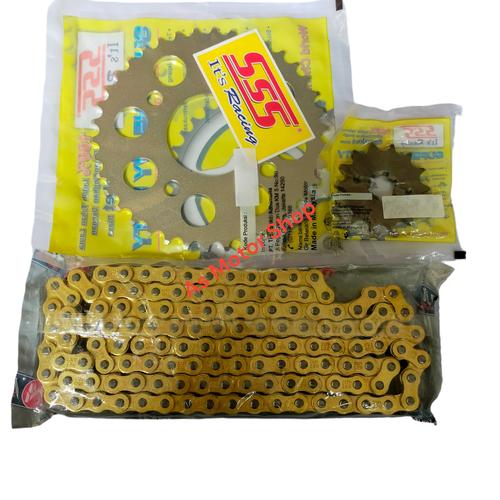 Jual gear set sss 428H rantai gold wolwood supra x 125 karisma reva ...