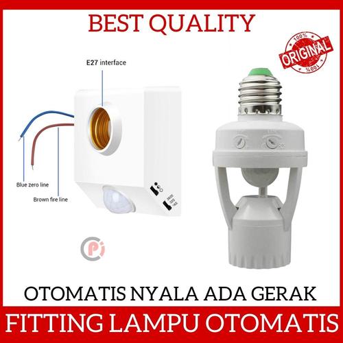 Jual Fitting Lampu E27 Plus Motion Sensor Gerak PIR Infrared Otomatis ...