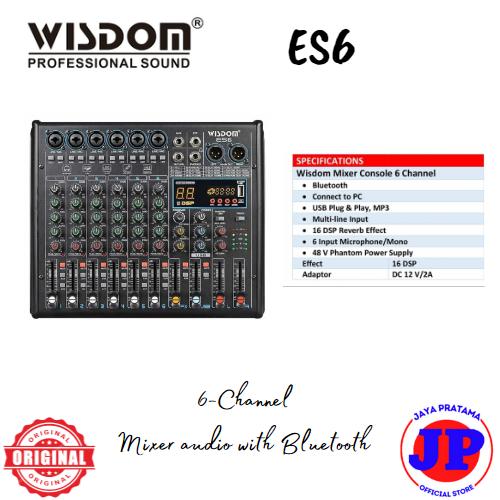 Jual Wisdom ES6 6-Channel Mixer Audio With Bluetooth Original - Jakarta Pusat - jayapratamamusic ...