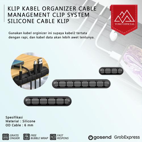 Jual KLIP KABEL ORGANIZER CABLE MANAGEMENT CLIP SYSTEM SILICONE CABLE ...