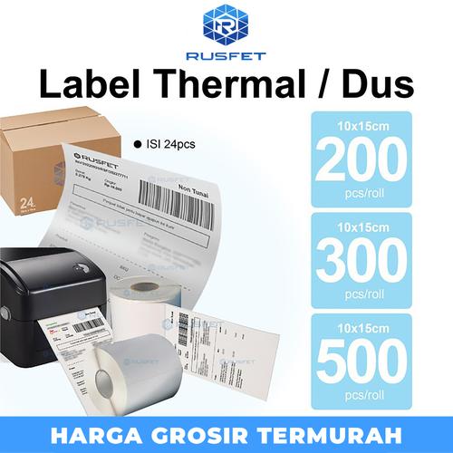 Jual Label Thermal Sticker Kertas Printer Resi Stiker Barcode POS DUS ...