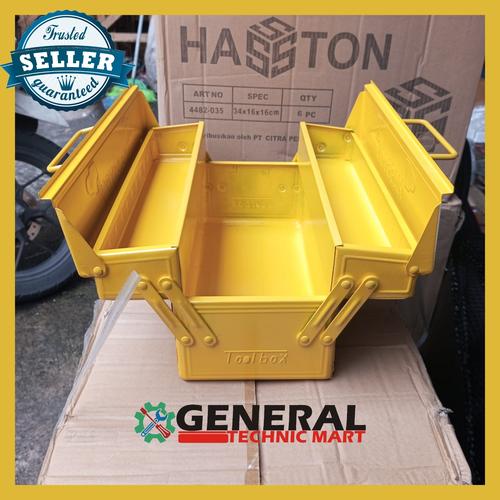 Jual HASSTON TOOLBOX 2 susun kuning besi 34x16x16cm tool box metal case ...