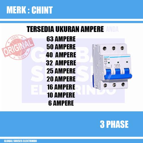 Jual Mcb Chint 3P 3 Phase 6Ka 6A 10A 16A 20A 25A 32A 40A 50A 63A Original - 32A - Kota Banda ...