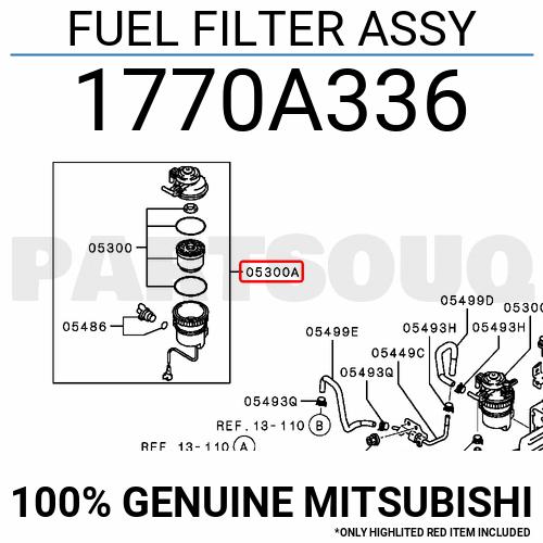 Jual FUEL FILTER ASSY PAJERO TRITON 1770A336 ORIGINAL ASLI FILTER SOLAR ...