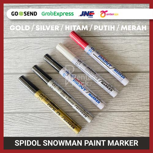 Jual Spidol Paint Marker Snowman / Permanent Warna Gold Silver Putih ...