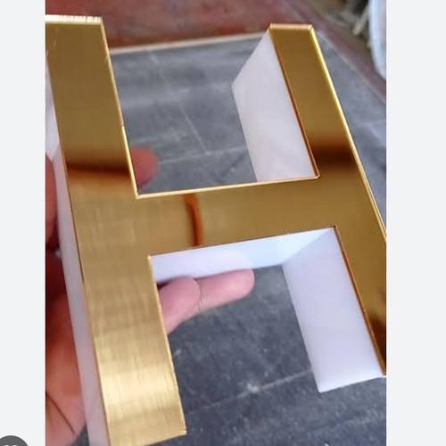 Jual sign huruf tanda nama tulisan display nyala lampu emas gold letter ...