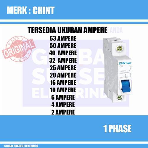 Jual Mcb Chint 1P 1 Phase 2A 4A 6A 10A 16A 20A 25A 32A 40A 50A 63A Original - 20A - Kota Banda ...