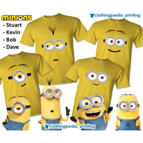 Jual Kaos Minions Kevin Stuart Bob Dave Smiling Face Despicable Me T ...