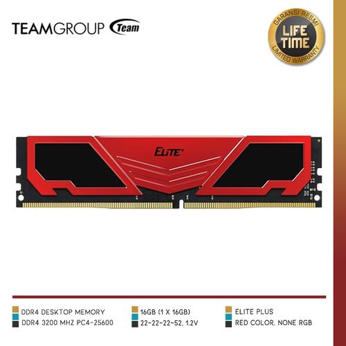 Promo TEAM TPRD416G3200HC2202 | ELITE PLUS 16GB (1x16GB) DDR4 DRAM 3200MHz CL22 Memory - Red ...
