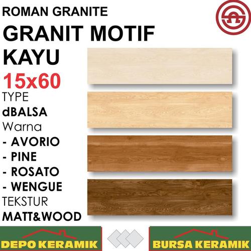 Jual Granit Lantai Motif Kayu 15x60 dBALSA SERIES -ROMAN- wood&matt ...