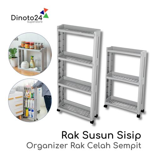 Jual Rak Sisip Susun Dapur Minimalis Tempat Botol Bumbu Toples Roda ...