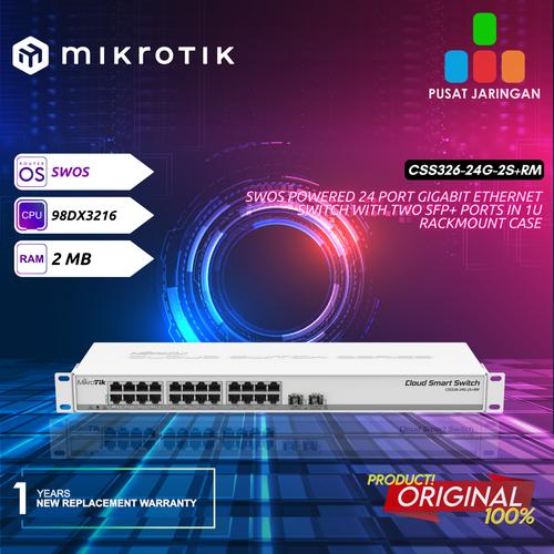 Jual Mikrotik CSS326-24G-2S+RM Switch Managable Gigabit 24 Port + 2 ...