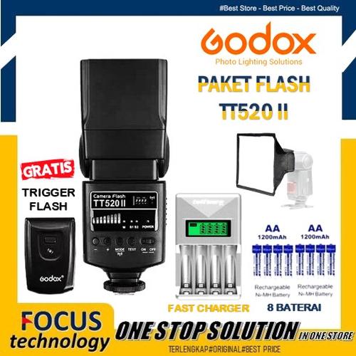 Jual Flash Godox TT520 II plus Wireless Trigger Speedlite kamera Slr ...