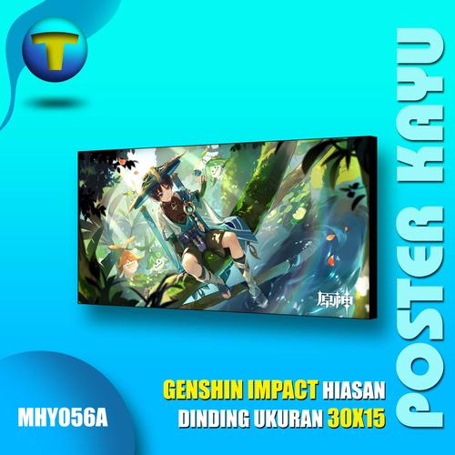 Jual Poster kayu hiasan dinding Wanderer scaramouche Genshin impact ...