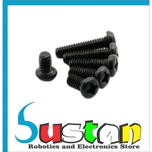 Jual BAUT M2 CROSS M2X20 MM HIGHT 20MM 2 CM METAL BLACK SCREW 2MM CROSS ...