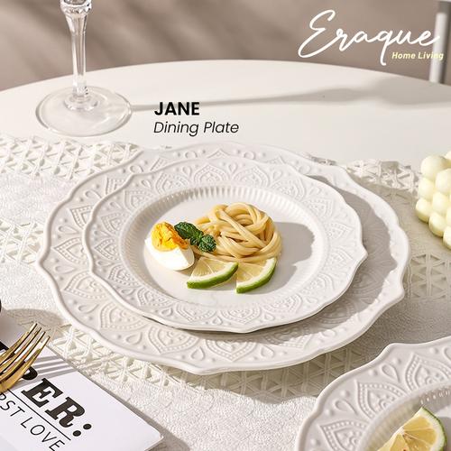 Jual Jane Plate / Piring Saji Makan Dessert Putih Klasik Keramik ...