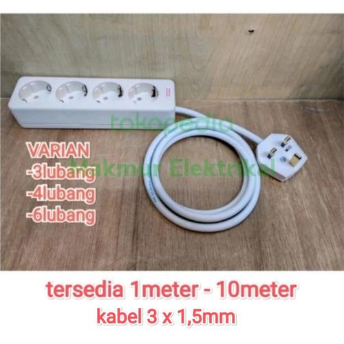 Jual stop kontak uticon 3,4,6lubang steker kaki 3 extension cable ...