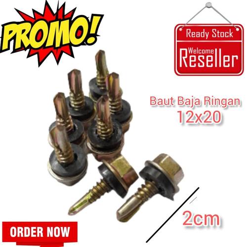 Jual Skrup Sekrup Baut Baja Ringan Atap Plafon Roofing 12x20 2cm ...