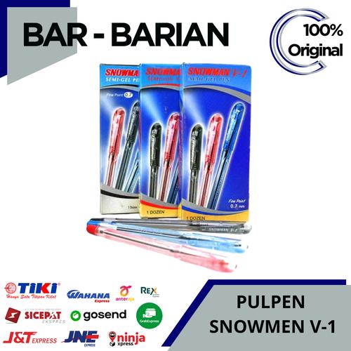 Jual PULPEN SNOWMAN V1 PER LUSIN / PEN SNOWMAN V1 / BALL PEN SNOWMAN V1 ...
