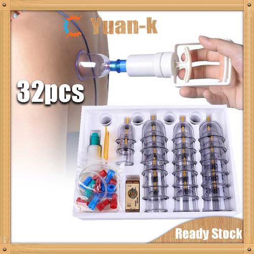 Jual 32PCS Kop Angin Bekam Alat Bekam Lengkap Dengan Jarum Dan Pen ...