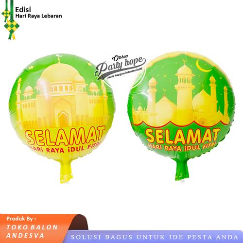 Jual balon foil bulat idul fitri / balon bulat lebaran /balon bulat ...