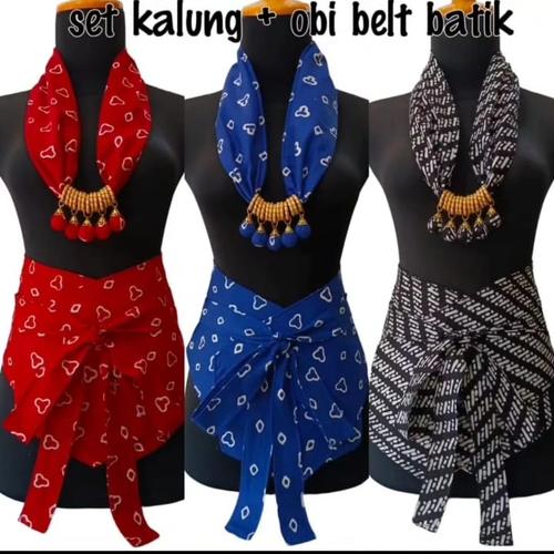 Jual Set Obi Belt Batik Etnik Wanita dan Kalung Etnik Batik Wanita ...