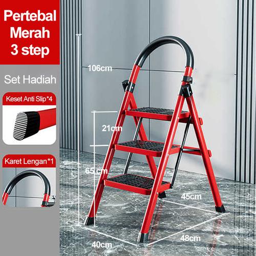 Promo Tangga Rumah Lipat Tangga Besi Portable 3/4/5/6 Step Steel Ladder ...