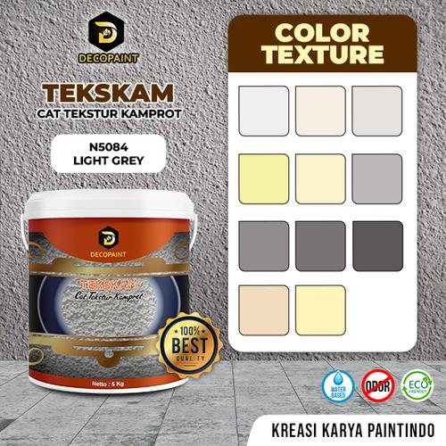 Jual 5 Kg Decopaint Tekskam Kamprot | Cat Dekoratif | Cat Tekstur Pasir - MEDIUM GREY - Jakarta ...