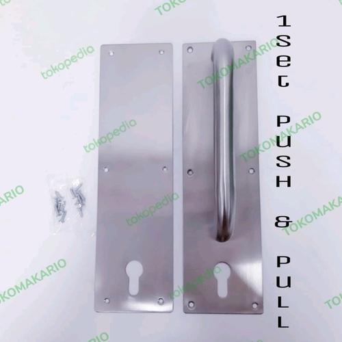 Jual Tarikan Push Plat handle pintu Push Pull Lubang kunci stainless ...