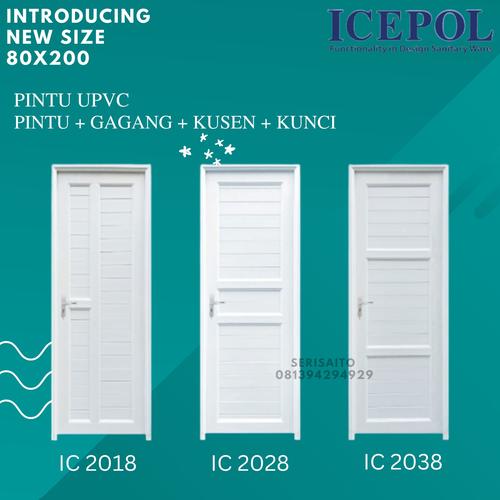 Jual PINTU UPVC 200X80 KAMAR MANDI / KAMAR + KUSEN + HANDLE U-PVC DOOR - IC 2028 KANAN, PALET ...
