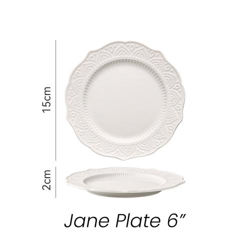 Jual Jane Plate / Piring Saji Makan Dessert Putih Klasik Keramik ...