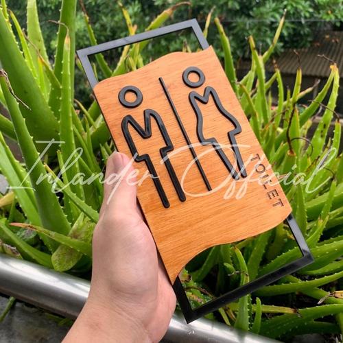 Jual Sign Board Papan Kayu Dekorasi Tanda Toilet Kamar Mandi Akrilik ...