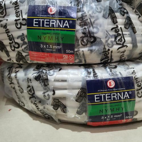 Jual kabel listrik serabut nyyhy 3x1.5 mm 50 meter putih 3 x 1.5 eterna ...