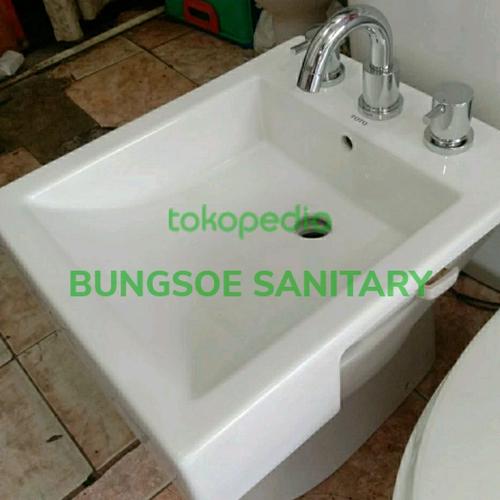 Jual Wastafel Toto LW 642 Cj Complit Set Kran Panas dingin - Jakarta ...