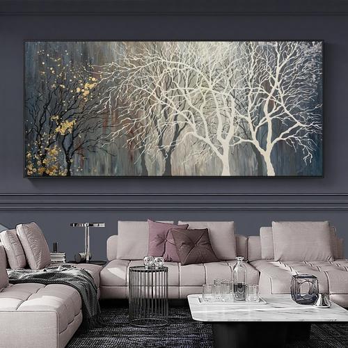 Jual Lukisan Tangan Abstract Tree Landscape Texture Gold Foil Oil ...