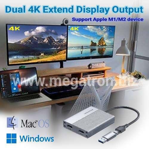 Jual Multiple Monitor Display - Dual 4K Extend Display Output (USB 3.0 ...