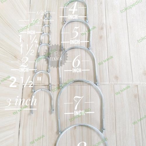 Jual klem besi U bolt ukuran 1/2"-5" - 1/2" besi 5/16" - Kab. Tegal ...