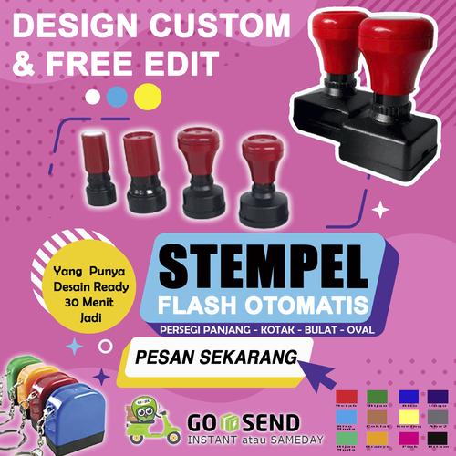 Jual Stempel Warna Otomatis Design Custom /Sedia Ukuran kecil,Standar ...
