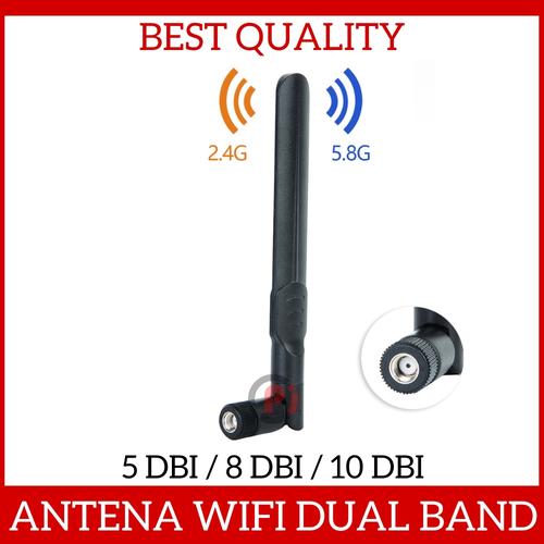 Jual Antena Router WiFi Amplifier Dual Band 2.4GHz & 5GHz RP SMA MALE ...