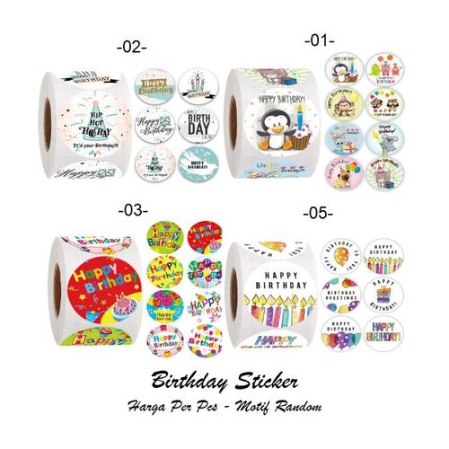 Jual HBD05 Sticker Label Logo Tempel Happy Birthday Karakter Binatang ...