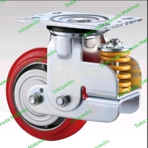 Jual roda spring per pu merah 6inch hidup double bearing ranger germany ...