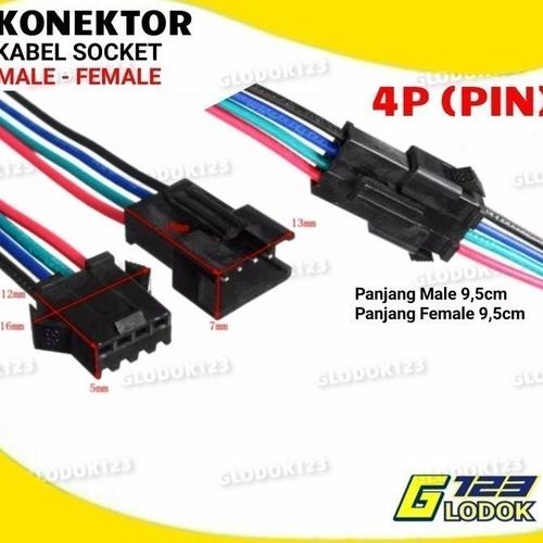 Jual Kabel Soket Konektor Socket Male Female LED Strip DC JST SM 2 3 4 Pin - 2P (2 PIN), Tanpa ...