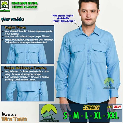 Jual KEMEJA PDL KASUAL WARNA BIRU TOSCA LENGAN PANJANG BEST SELLER ...