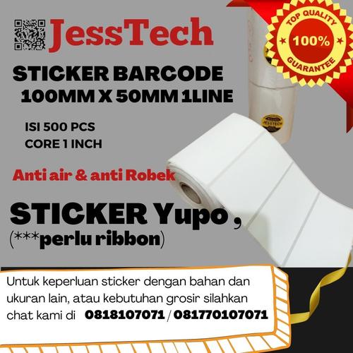 Jual STICKER YUPO 10X5cm 100X50MM ANTI AIR DAN ANTI ROBEK LABEL BARCODE ...