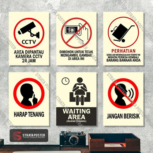 Jual Hiasan dinding tanda peringatan Dekorasi ruang kantor Poster CCTV ...