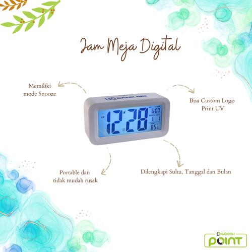 Jual Jam Meja Digital Led Persegi Panjang Souvenir Custom Logo Company ...