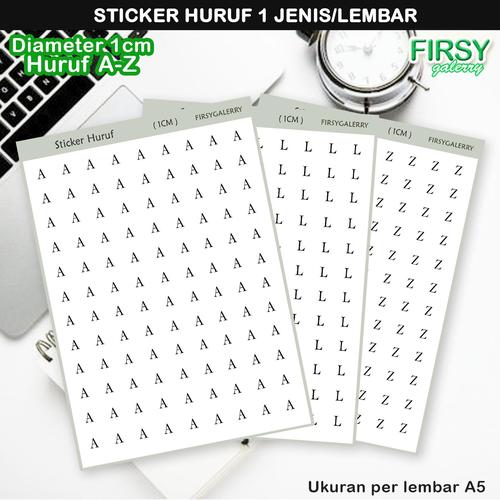 Jual Sticker Huruf Alfabet,1 jenis huruf,1cm, Sticker Alfabet, Label ...