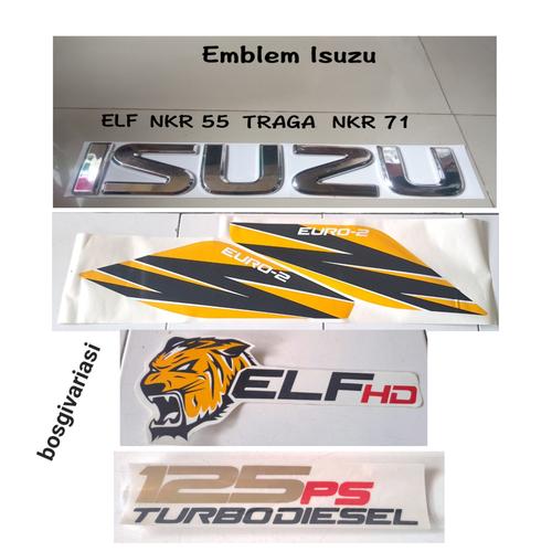 Jual Stiker+emblem set isuzu elf nkr 71 macan / stiker elf HD macan ...