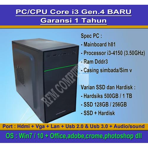 Jual PC Rakitan Core i3 Gen4 Casing Sim V Baru - Jakarta Utara - RFM ...