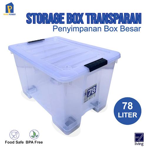 Promo Storage Box Transparan 78 Liter Container Penyimpanan Boks Besar ...